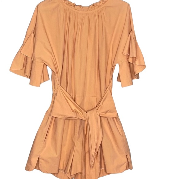 Genny | Pants & Jumpsuits | Genny Italy Peach Elbow Length Bell Ruffle ...